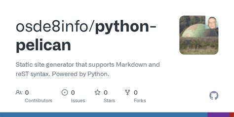 Github Osde8infopython Pelican Static Site Generator That Supports Markdown And Rest Syntax