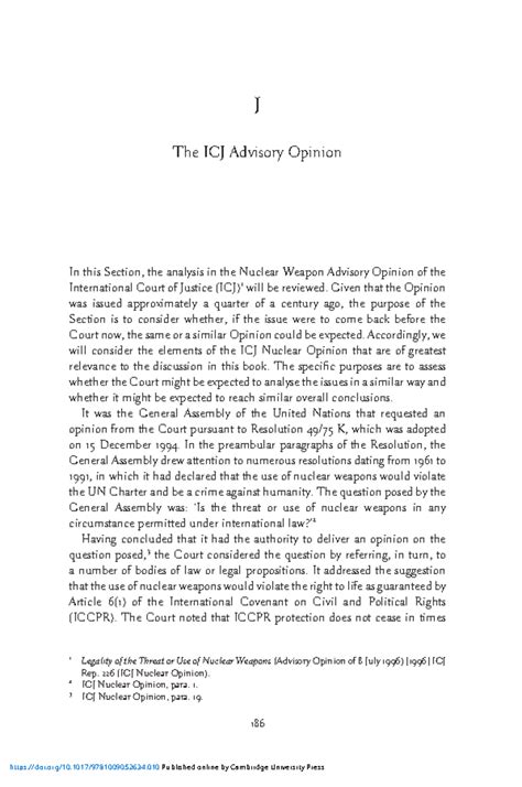 Analysis Of The Icj Advisory Opinion On The Nuclear Weapons Under The