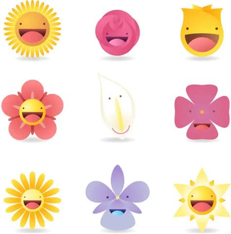 Free Flower Smileys Nature Emoticon In Format Great Variety Of Colorful