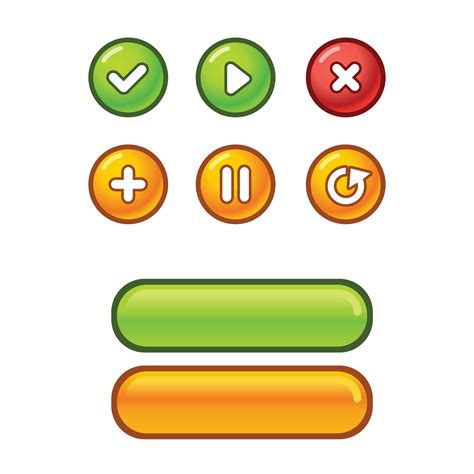 Game Ui Set Of Buttons Gui Design To Build 2d Games Vector 8239652 Vector Art At Vecteezy