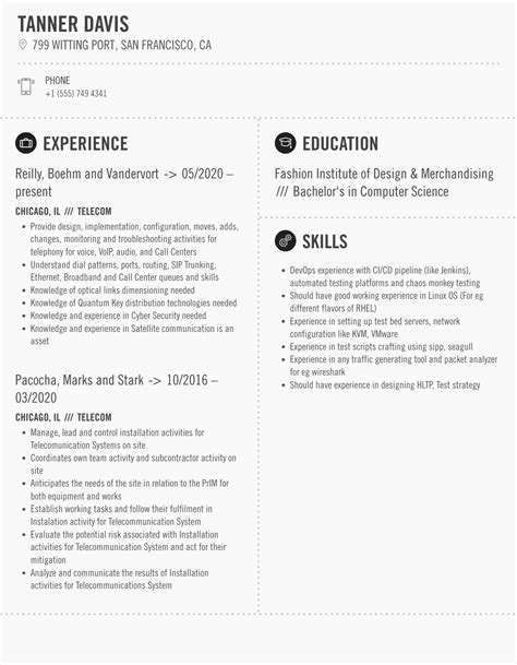 Telecom Resume Samples Velvet Jobs