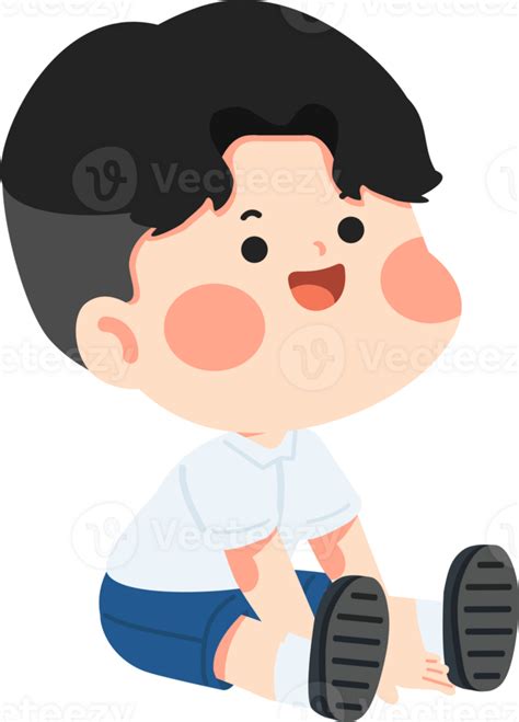 Un Dibujos Animados Chico Sentado En El Piso 67145773 Png