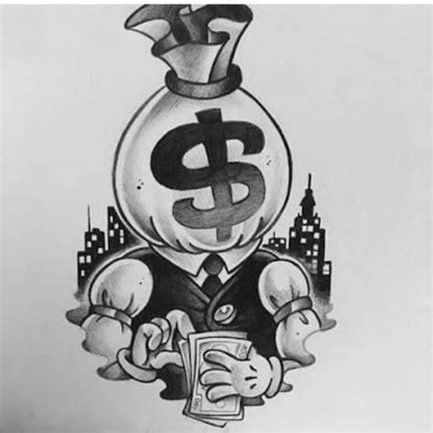Hood Money Bag Drawing At Abigail Schardt Blog