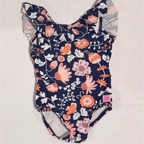 Ruffle Butts Swim Ruffle Butts Girls Navy Blue Pink Orange Floral
