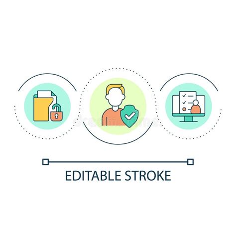 Personal Data Security Loop Concept Icon Stock Vector Illustration Of Linear Account 256689659