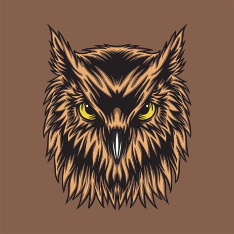 Design Illustration Owl Head Vector 12968719 Vector Art At Vecteezy