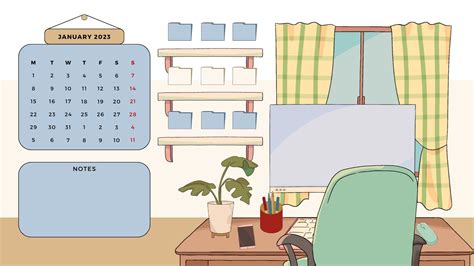 A Desktop Computer Sitting On Top Of A Wooden Desk Next To A Chair And Window