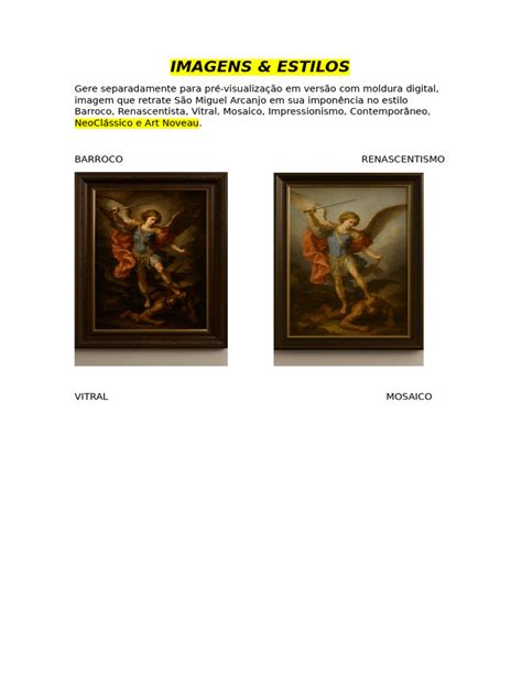 Imagens E Estilos Pdf Barroco Realismo Artes