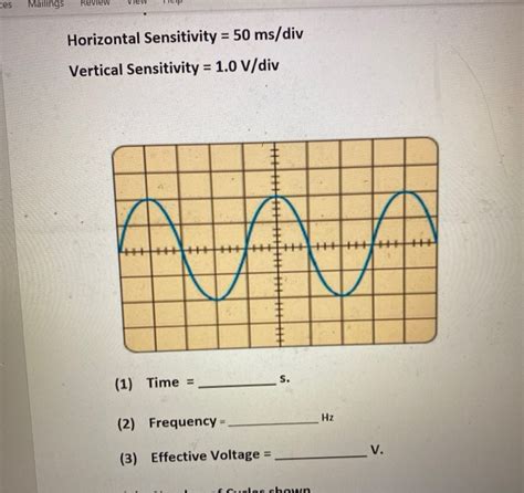 Solved Horizontal Sensitivity 50 Msdiv Vertical