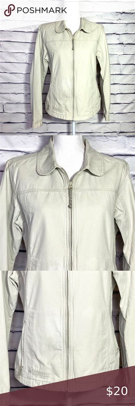 Columbia Stonewashed Light Tan Cream Jacket Coat M Fleece Jacket
