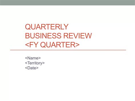 Qbr Presentation Template Pptx Business Business And Finance