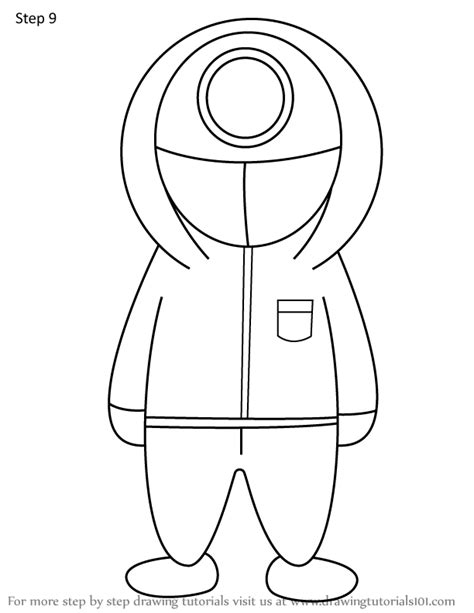 How To Draw Cute Guard From Squid Game Step By Step Tutorial DrawingTutorials