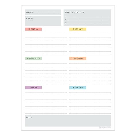 Simply Weekly Color Coded Task Pad Magnetic Tf Publishing Calendars Planners Journals