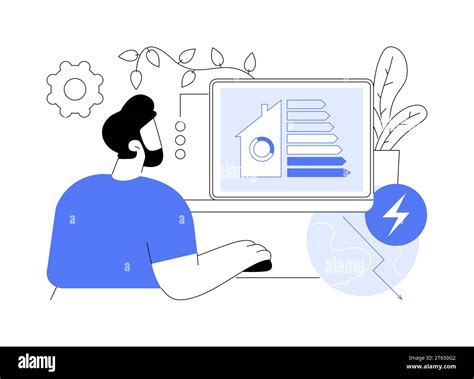 energy efficient computers abstract concept vector illustration stock