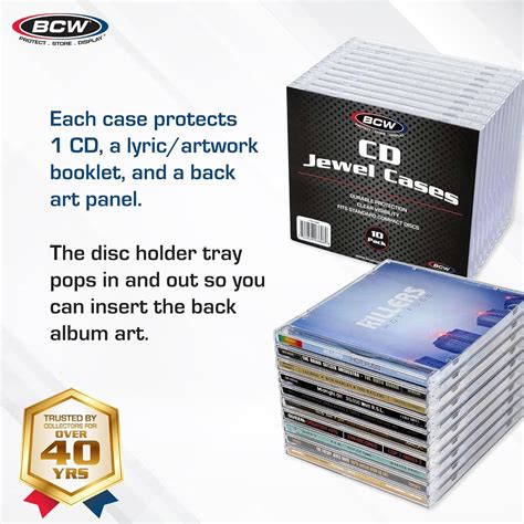 Clear Cd Jewel Cases 10 Pack Standard Single Disc Replacement