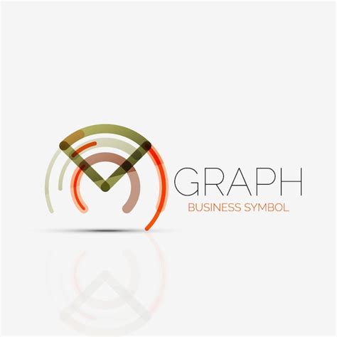 Premium Vector Abstract Logo Idea Linear Chart Or Graph Business Icon