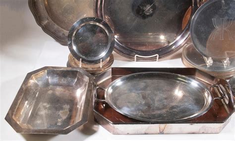 Lot Silver Plate Trays And Trivets