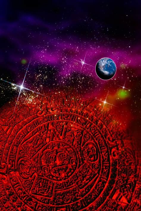Aztec Sun Stone Art Print Futuristic Galaxy Poster 12x18 Etsy