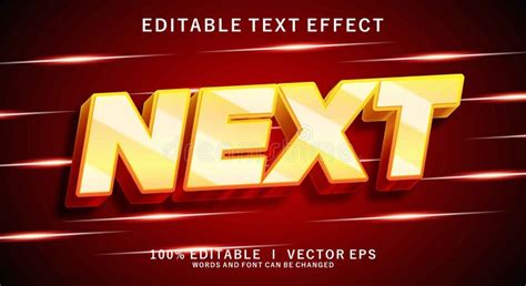 Next 3d Vector Text Effect With Modern Style Design Stock Vector Illustration Of Label