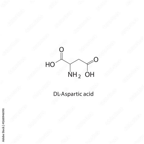 Dl Aspartic Acid Skeletal Structureamino Acid Compound Schematic