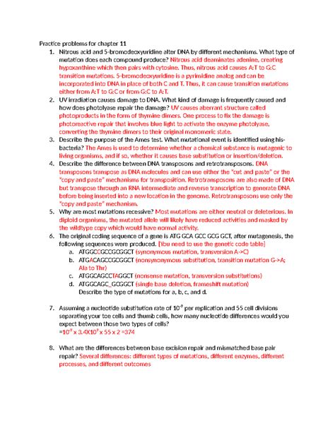 Practice Problems For Chapter 11 2024w Ans Practice Problems For