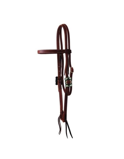 Western Rawhide Signature Buckle Series Browband Headstall With Ties 5