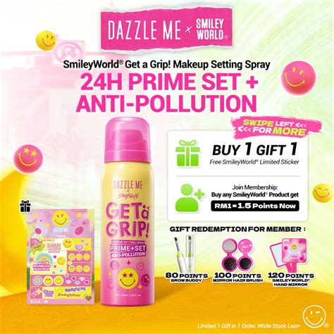 [limited Edition] Dazzle Me X Smileyworld Get A Grip Makeup Setting