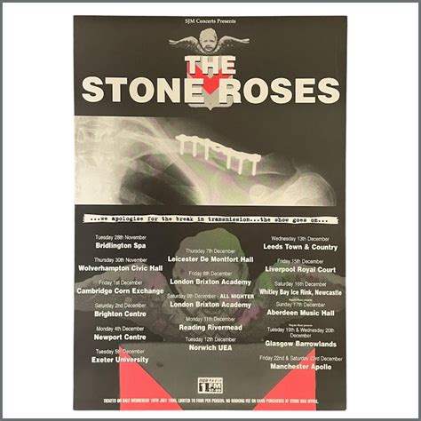 B47422 The Stone Roses 1995 Uk Tour Poster Uk Tracks