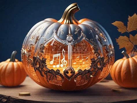 Pumpkin With Musical Notes Inside Stock Illustration Illustration Of