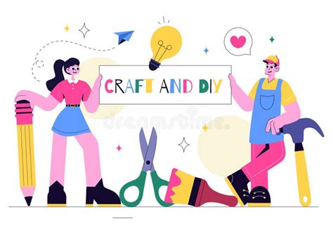 Craft Workshop Vector Illustration Featuring A Diy Class With Artist