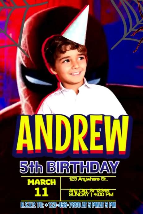 Spiderman Birthday Theme Template Postermywall