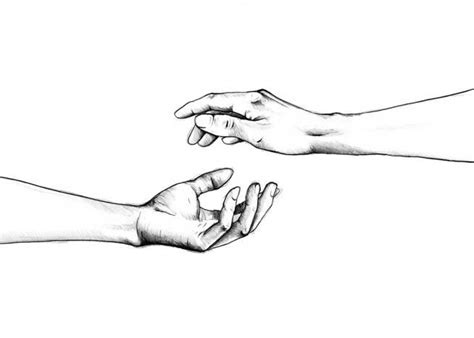 Hands Reaching For Each Other Sketch