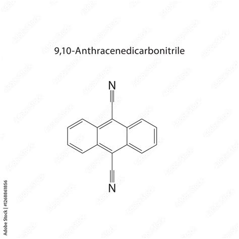 910 Anthracenedicarbonitrile Skeletal Structureanthracene Derivative