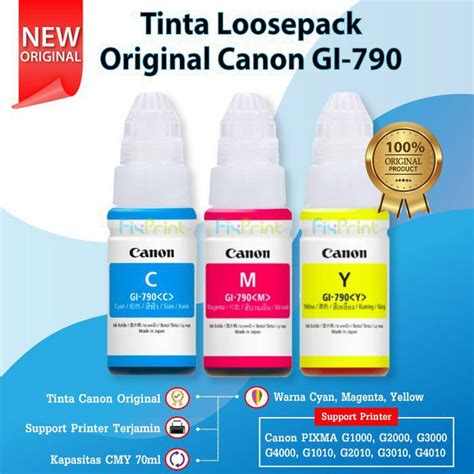 Tinta Printer Canon G4010 Gi 790 Cmy