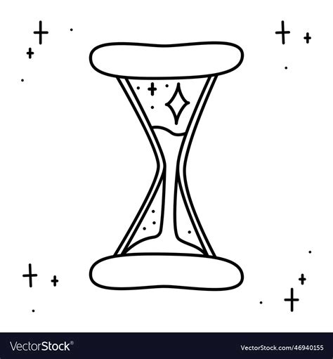 Magical Hourglass With Stars Royalty Free Vector Image