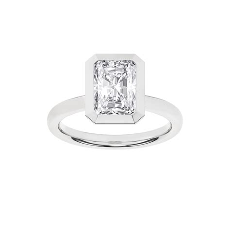 Revelation Bezel Set Solitaire Ring Radiant Rs06576 Diamond Factory