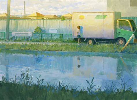 Safebooru 1girl Blue Skirt Blue Sky Brown Hair Building Chain Link