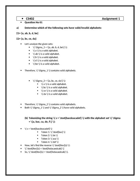 CS402 Assignment 1 Correct Solution CS402 Assignment 1 Question No