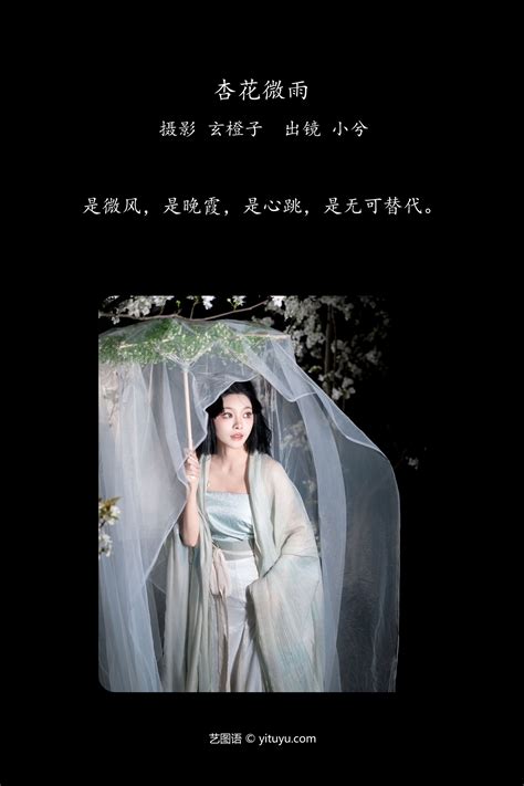 玄橙子小兮呀《杏花微雨》美图作品图片欣赏艺图语