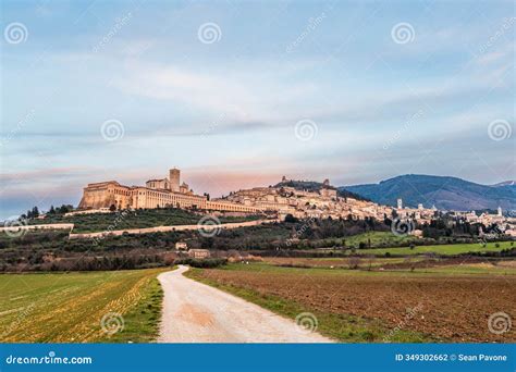 Assisi Italy Town Skyline With The Basilica Of Saint Francis Of Assisi