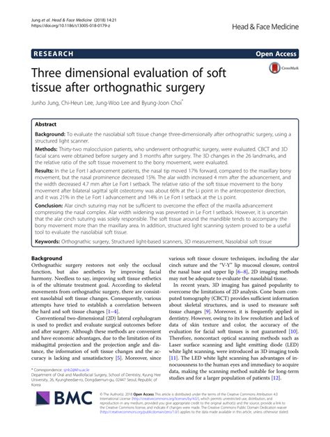 Pdf Three Dimensional Evaluation Of Soft Tissue After Orthognathic