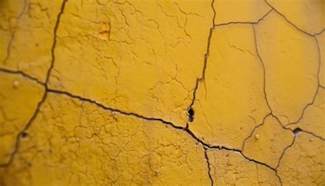 Premium Photo Cracks On A Yellow Wall Texture Background