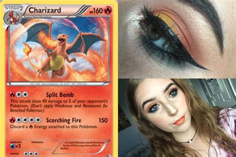 Charizard Pokemon Eye Look Makeup Charizard Pokemon Splits
