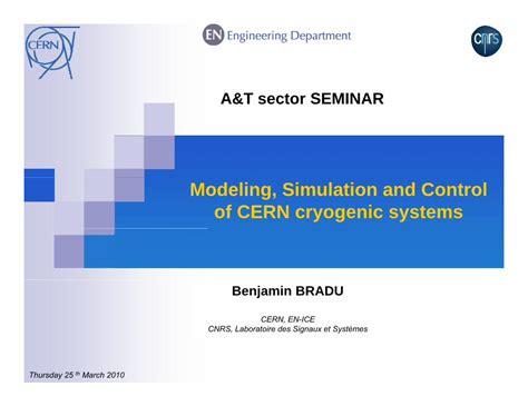 Pdf Modeling Simulation And Control Of Cern Cryogenic Systemsbbradu