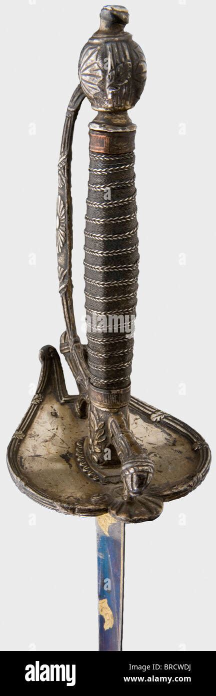 A Silver Hilted Officers Sword France Restoration Period Hollow