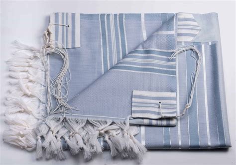 Non Slip Wool Tallit Shades Of Azure Techelet Your Holy Land Store