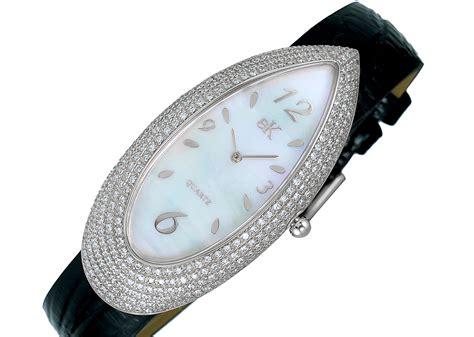 Adee Kaye Ladies Mop Dial Crystal Watch Ak2527 L Retail At Msrp 375 00 Property Room