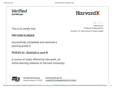 Statistics Rprogramming Datascience Harvardx Edxlearning Priyam Kumar