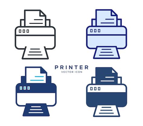 Premium Vector Four Different Printer Icons With The Word Printer On