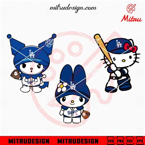 Hello Kitty Los Angeles Dodgers Bundle Svg Kawaii Cat Dodgers Svg